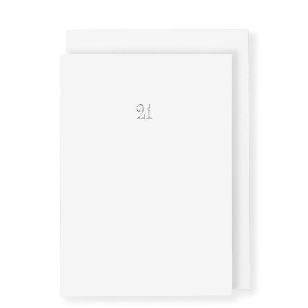 21st Birthday Milestone Anniversary White Luxury Foiled Card | Story of ...